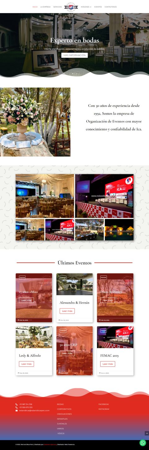 Diseño de Páginas Web en Ica - Medardo Aparcana - Red and Blue